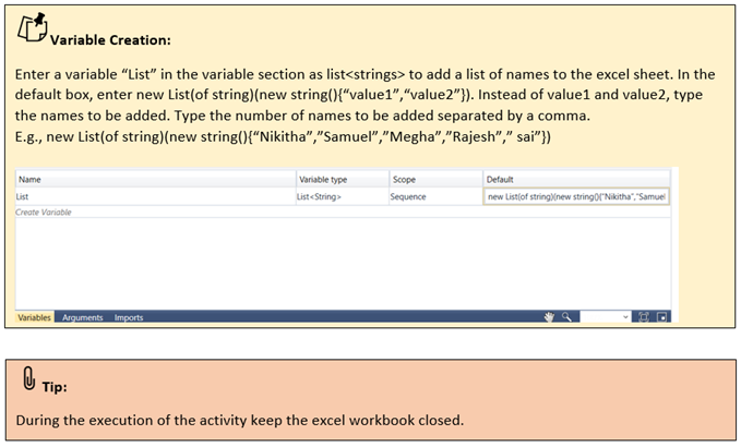 List To Excel | Robility Docs